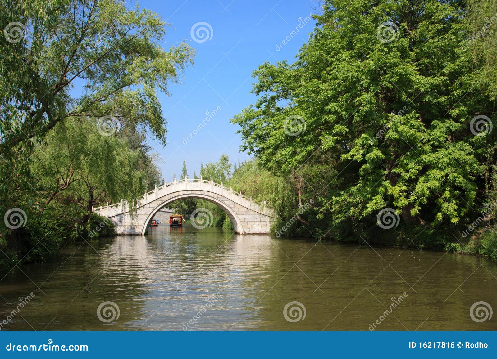 White stone footbridge stock photo. Image of green, leaf - 16217816