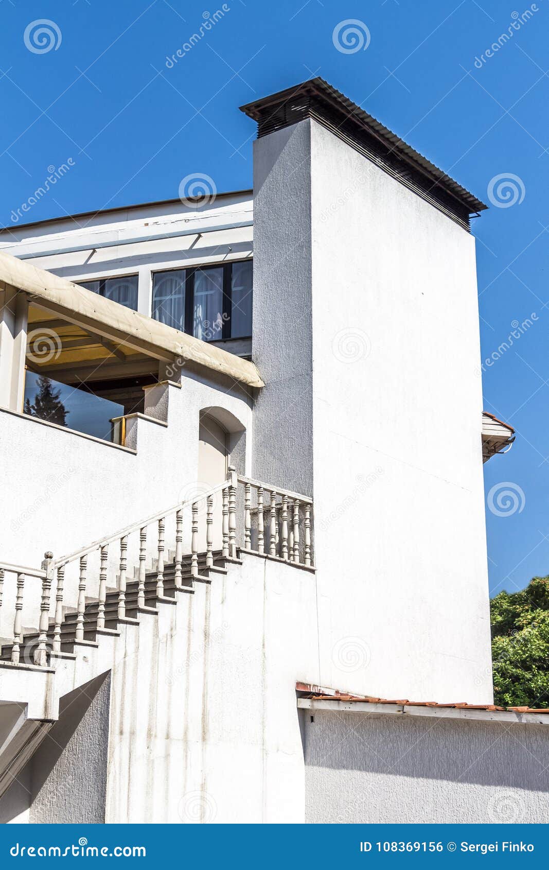 White stone building stock photo. Image of housing, door - 108369156