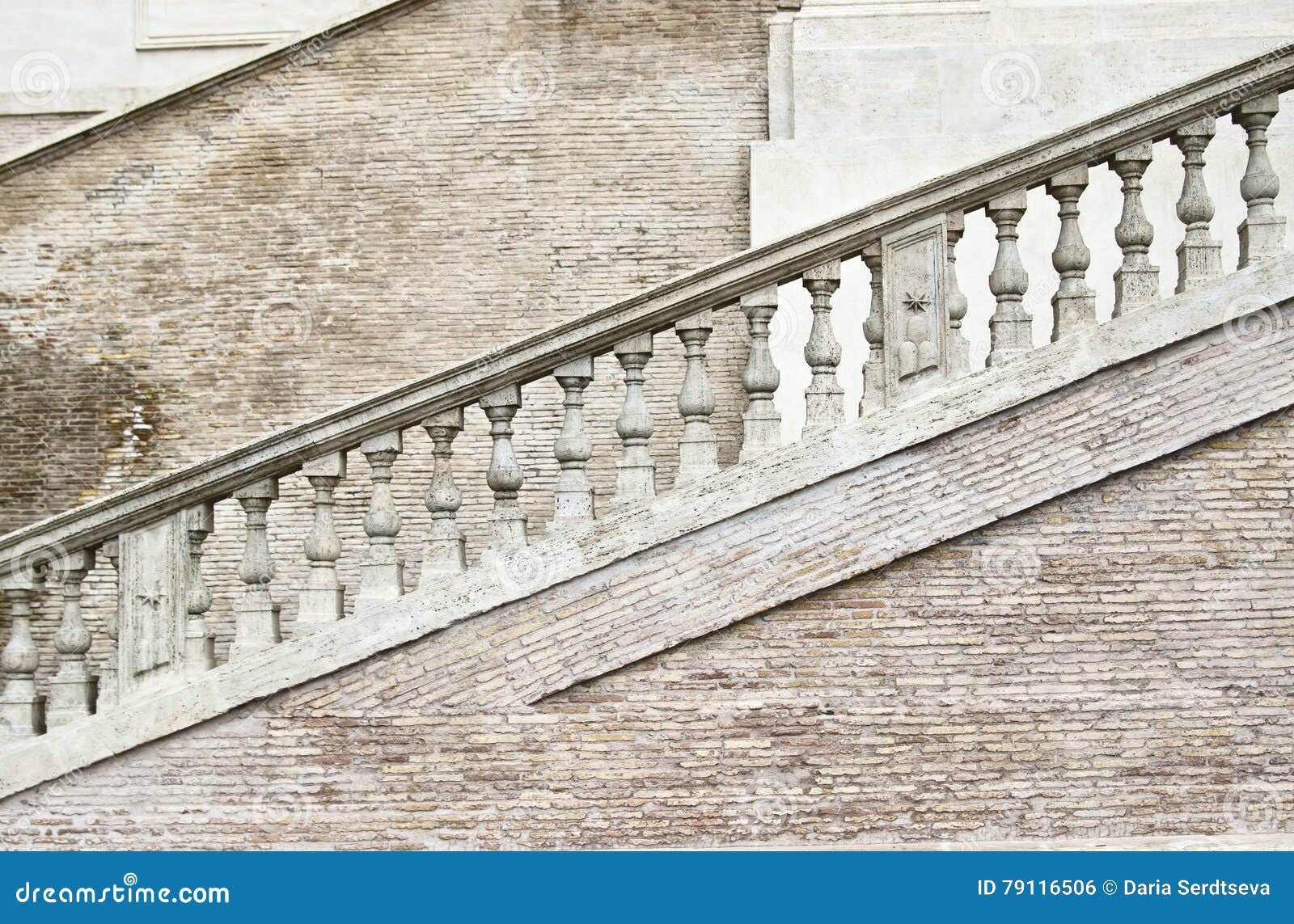White Stone Staircase with Columns Under the Railing. Stock Photo ...