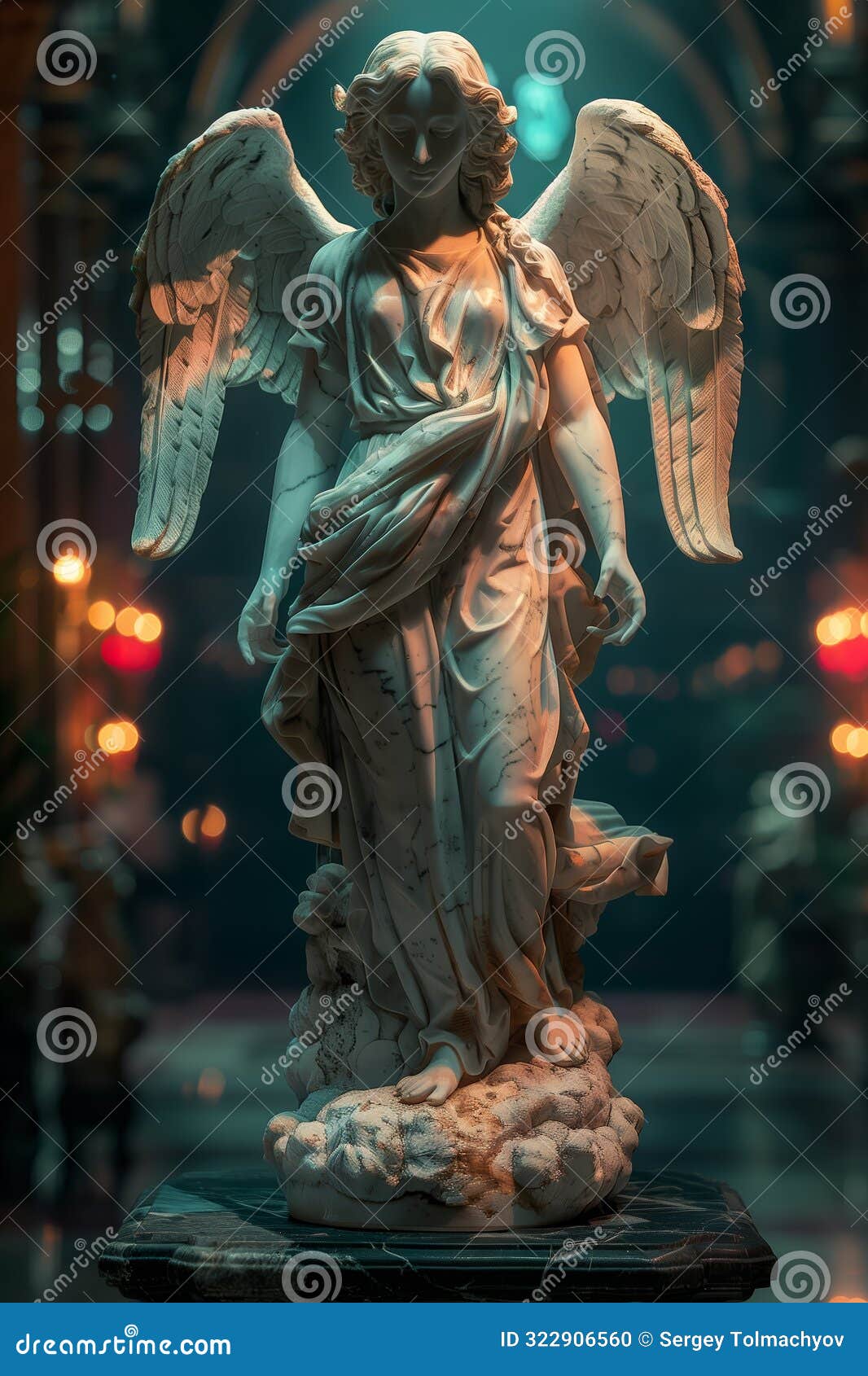Stone Angel Statue in a Church Setting Stock Photo - Image of worship ...
