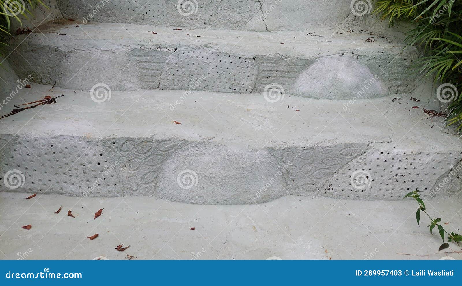 White Stone Steps in the Garden Stock Image - Image of plaster, sketch ...