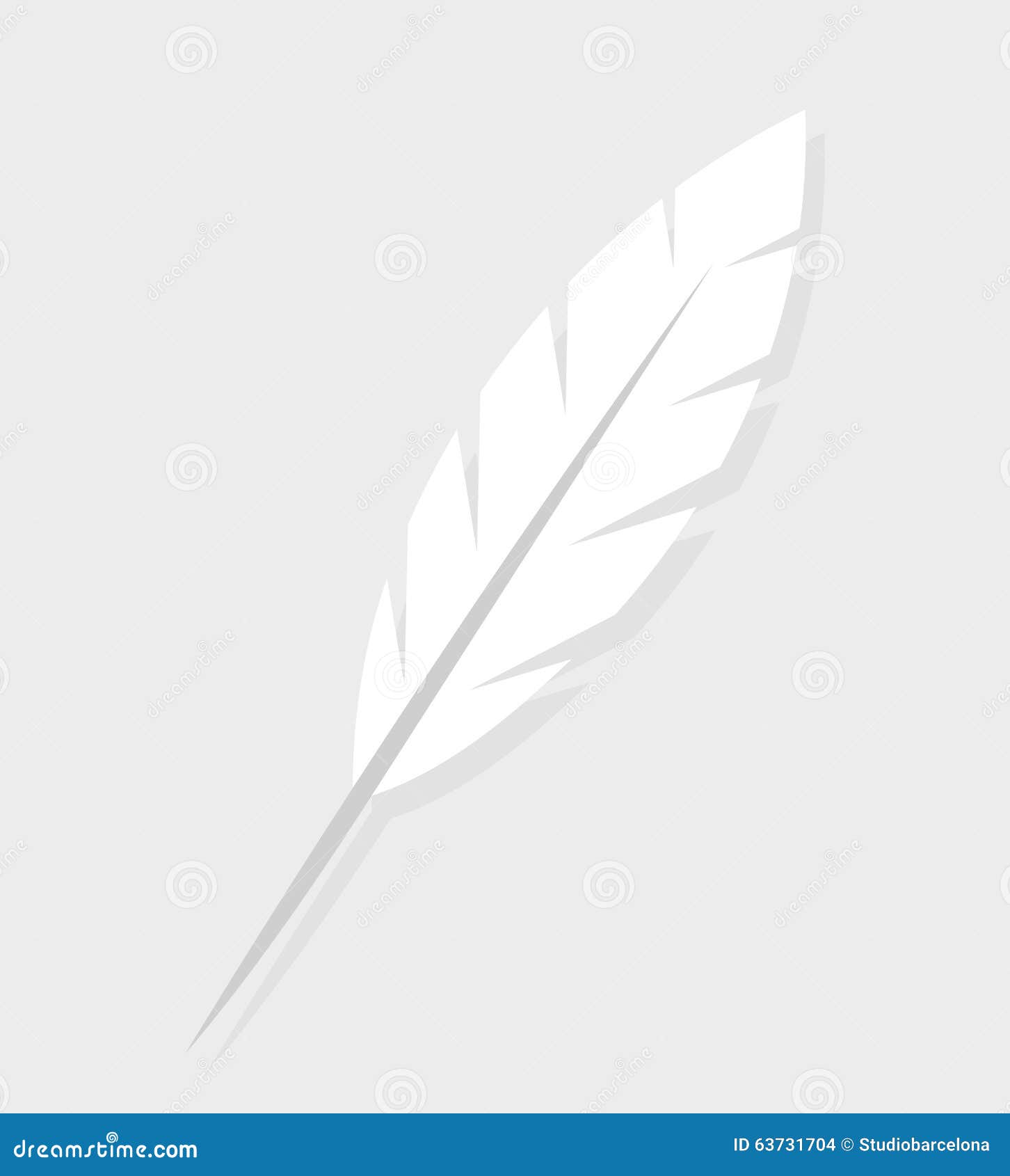 White straight feather stock vector. Illustration of write - 63731704