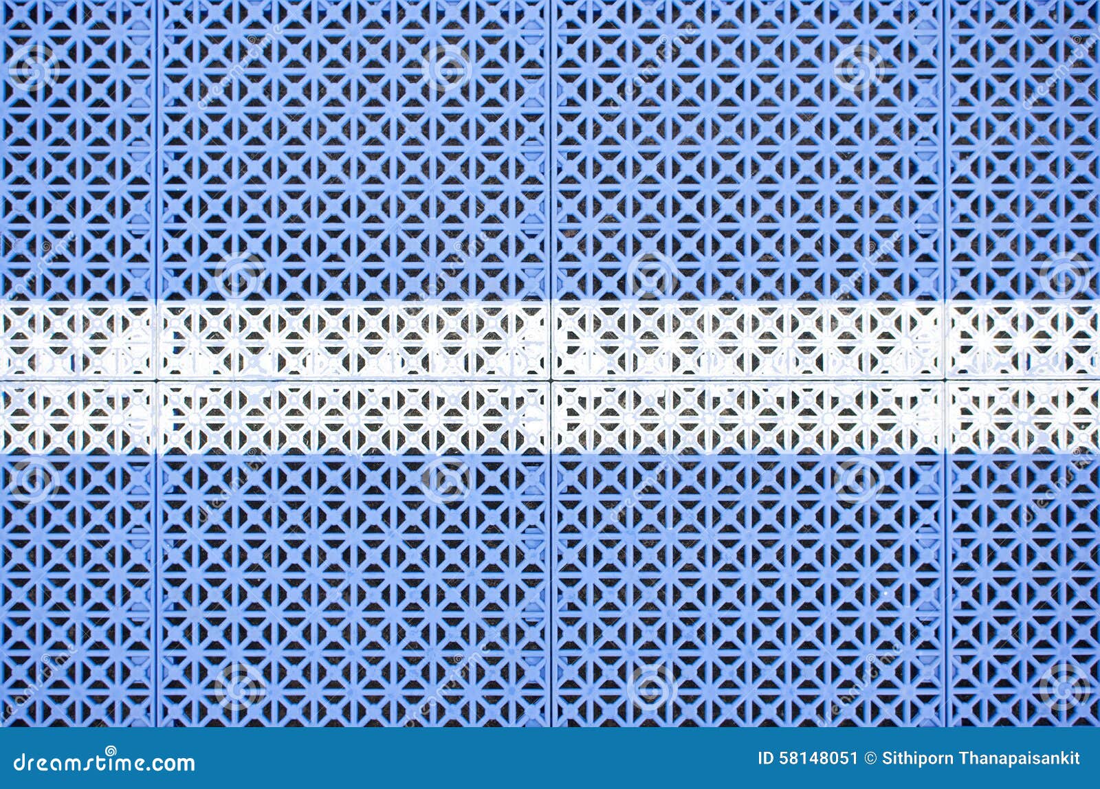 White Straight Line on Blue Plastic Soccer Field Stock Image - Image of ...