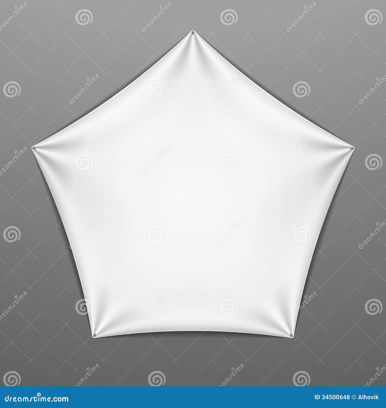 White Stretched Pentagonal Shape With Folds Vector Illustration ...