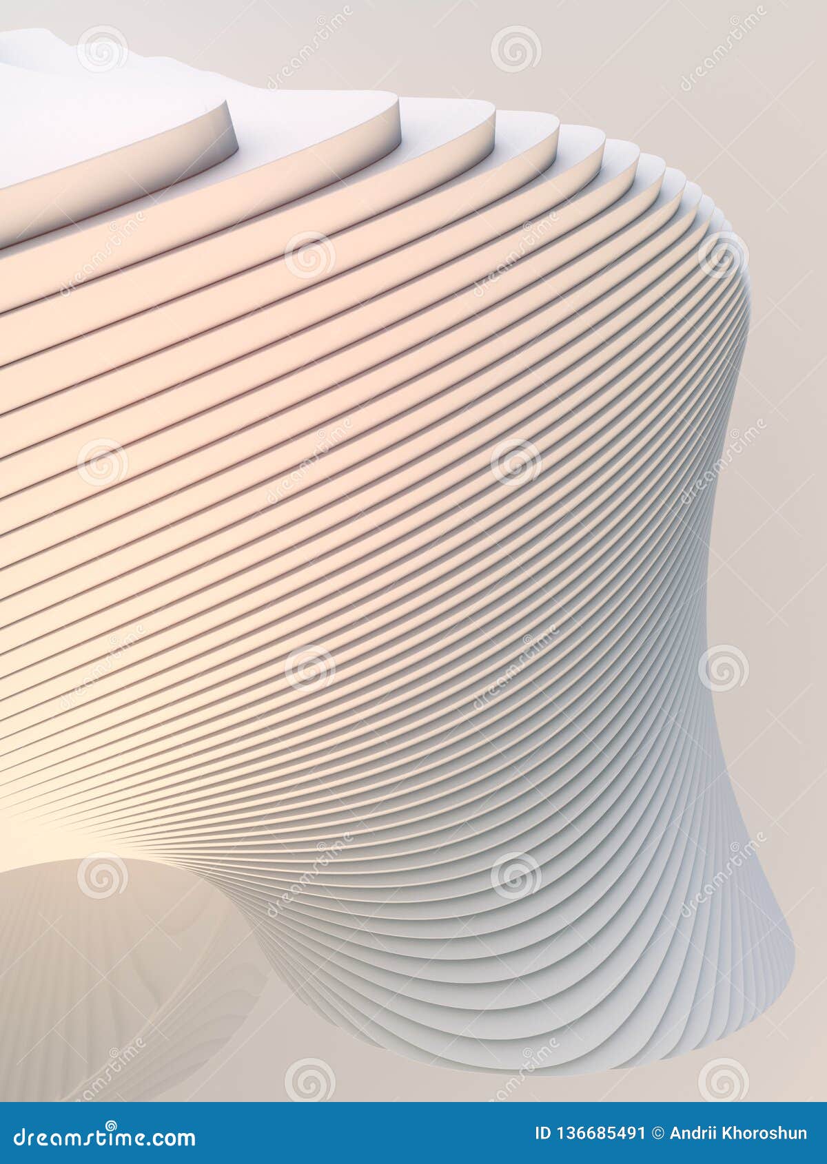 White Stripe Pattern Futuristic Background. 3d Render Illustration ...
