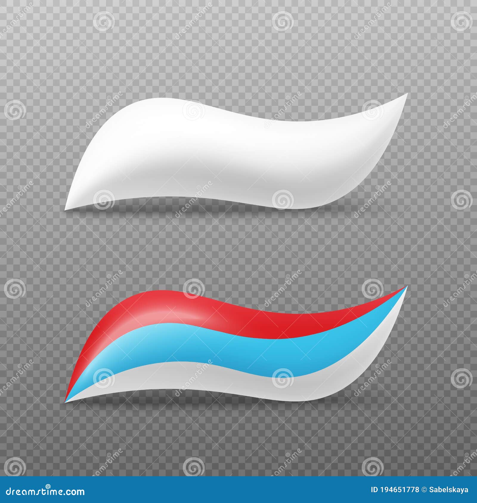 White And Striped Toothpaste Blob Set On Transparent Background Stock ...