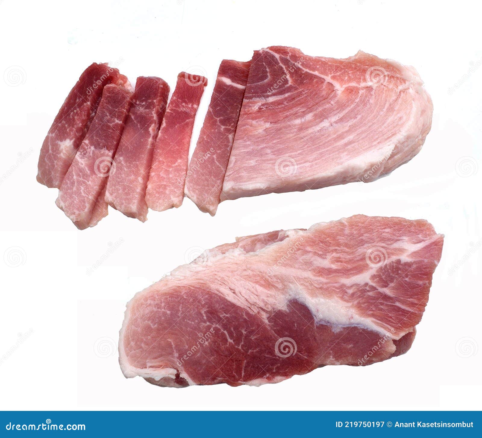 The White Stripes of Fat are Inserted in the Red Meat of the Pork Hip ...