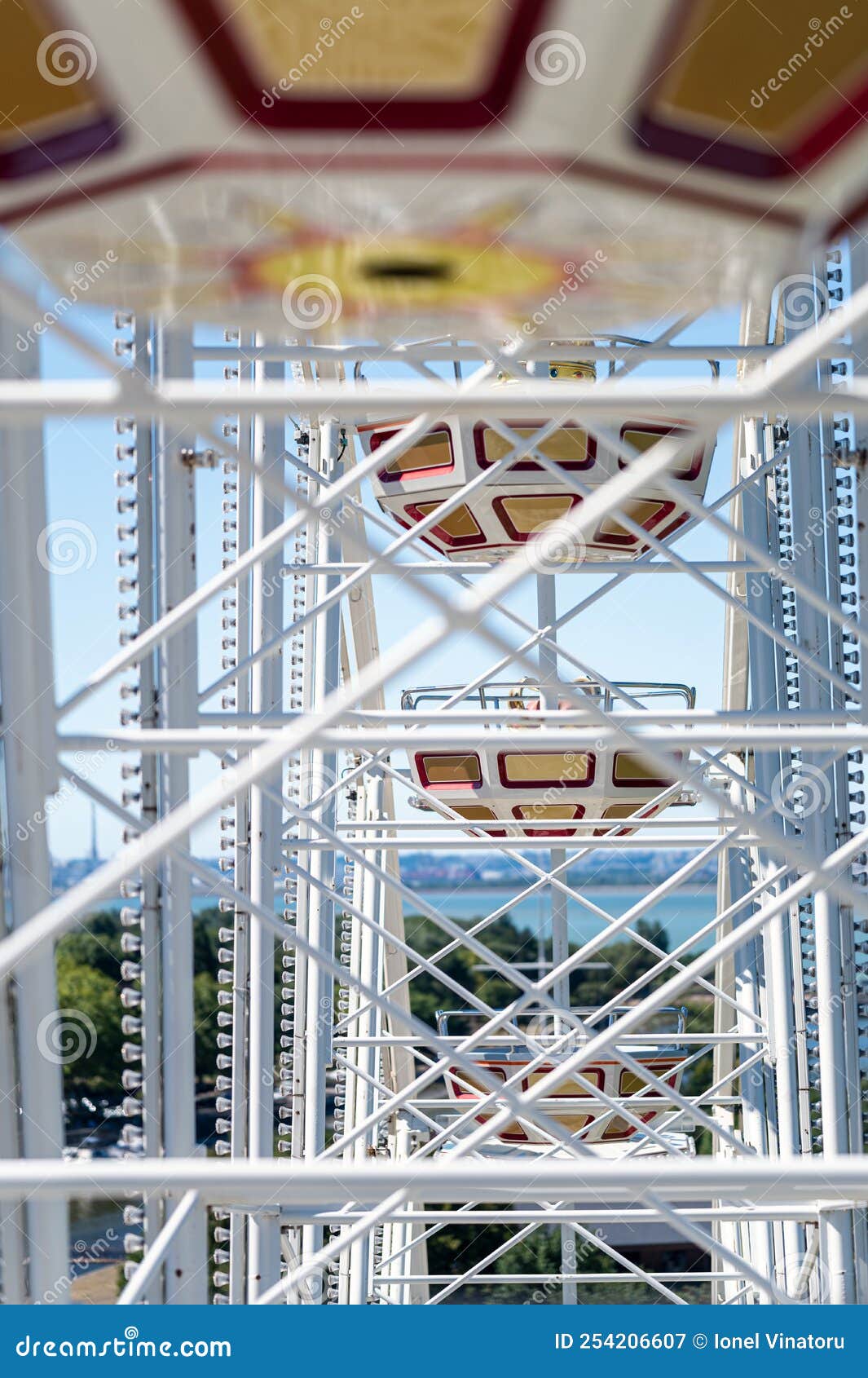 White Structure of Ferris Wheel Seen from Height on Holiday Stock Image ...