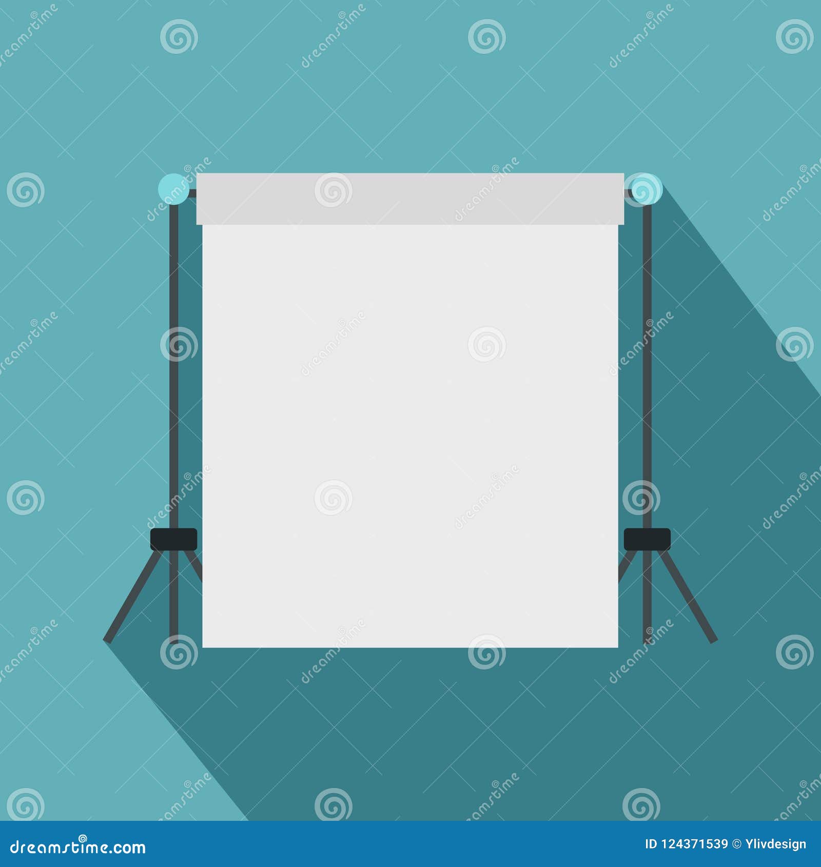 White Studio Backdrop Icon, Flat Style Stock Illustration ...