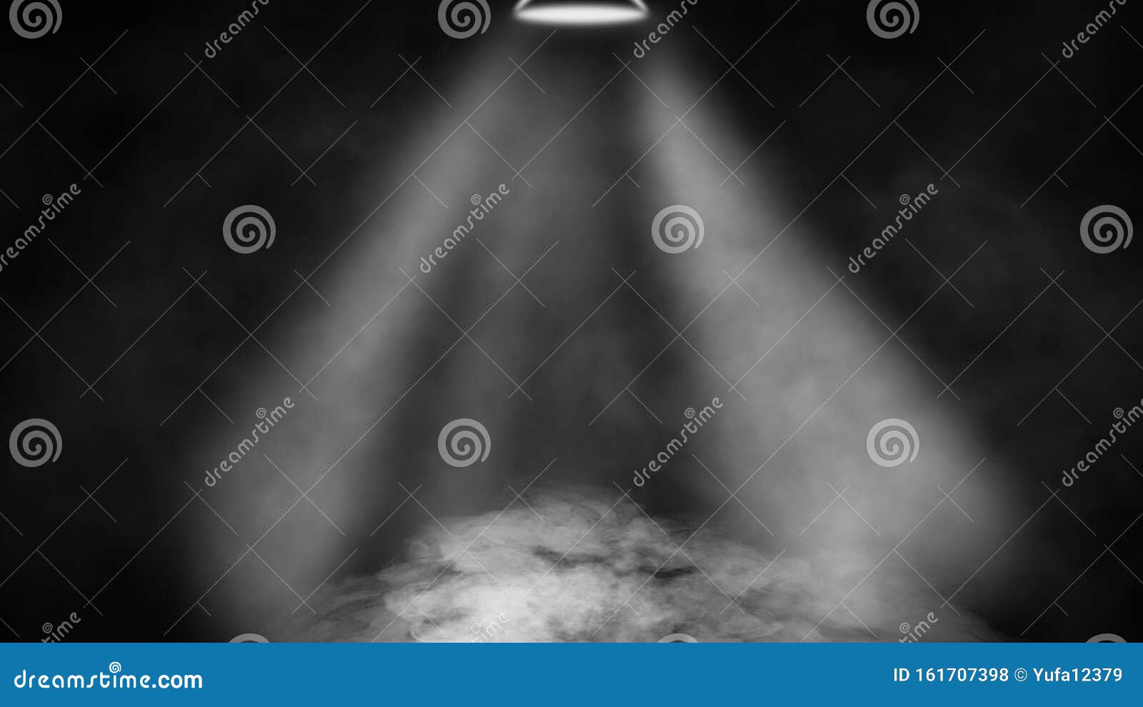 White Studio Spotlight . Stage with Mist Smoke on the Floor Stock Photo ...