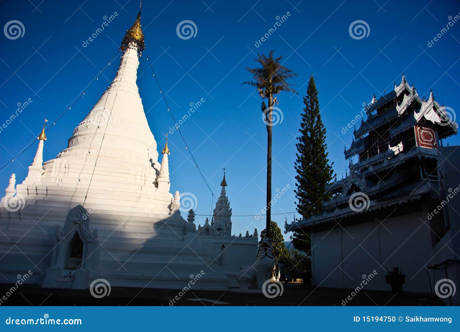 White stupa stock photo. Image of thai, culture, thailand - 15194750
