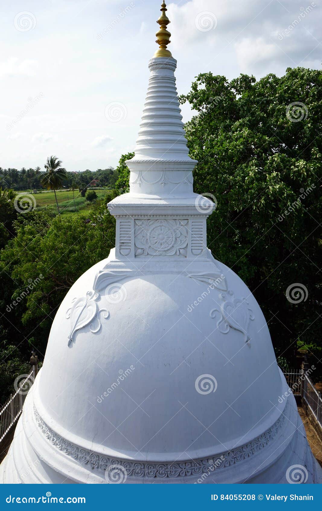 White stupa on the rock editorial stock photo. Image of rock - 84055208