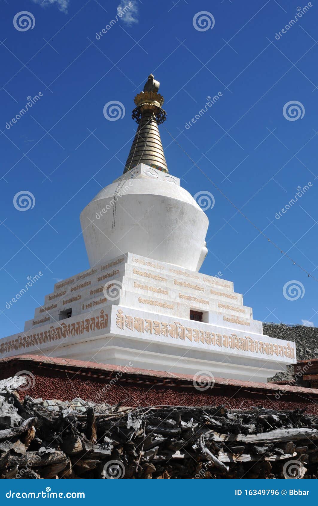 White stupa in Tibet stock photo. Image of lamasery, buildings - 16349796