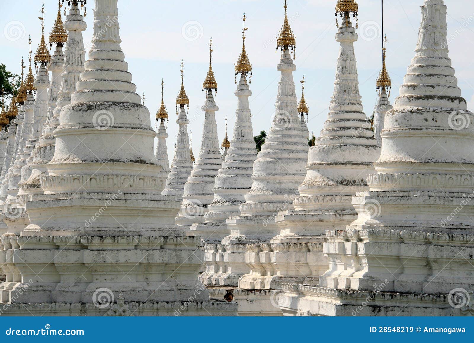 White Stupas, Burma (Myanmar) Stock Image - Image of myanmar, pagoda ...