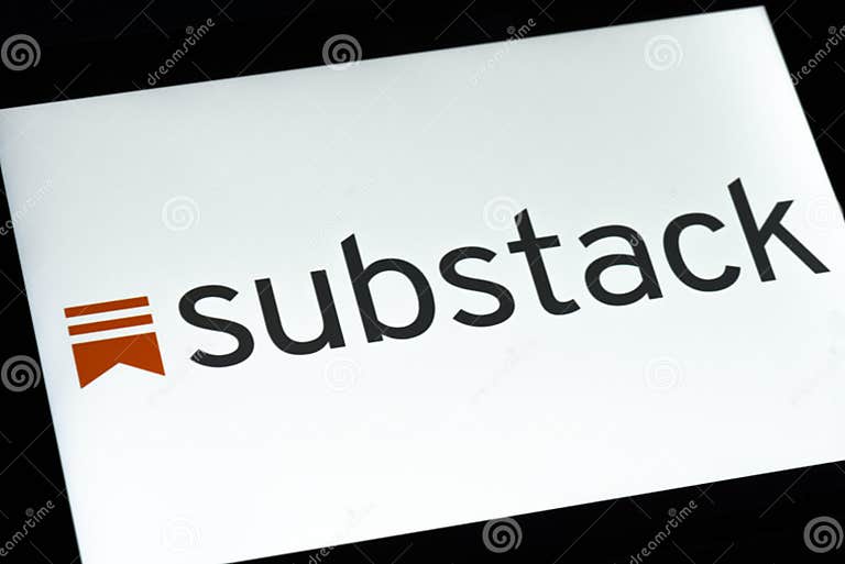 White Substack Logo on Screen Editorial Image - Image of publishing ...