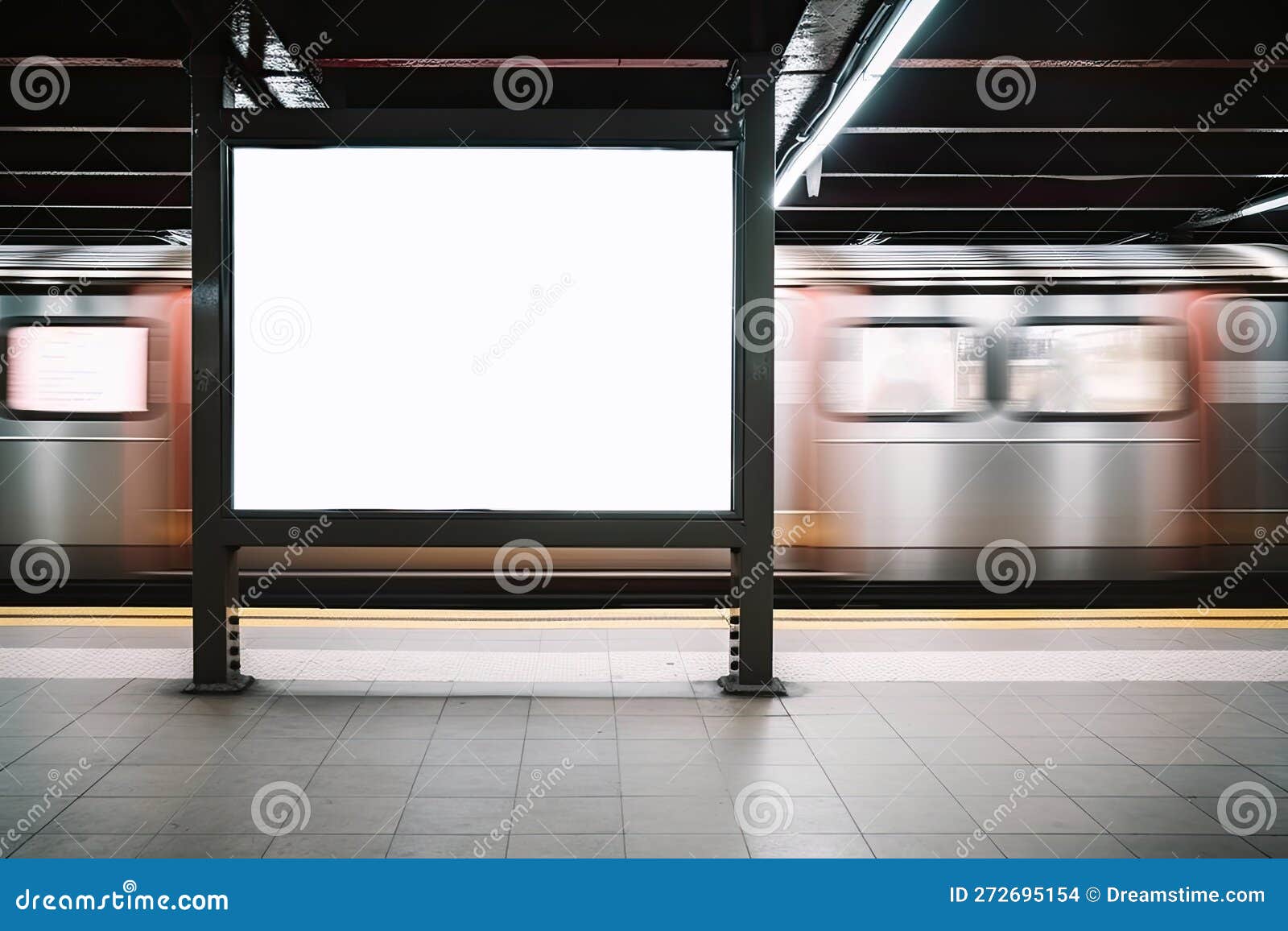 White Subway Billboard Layout. Generative Ai Stock Photo - Image of ...