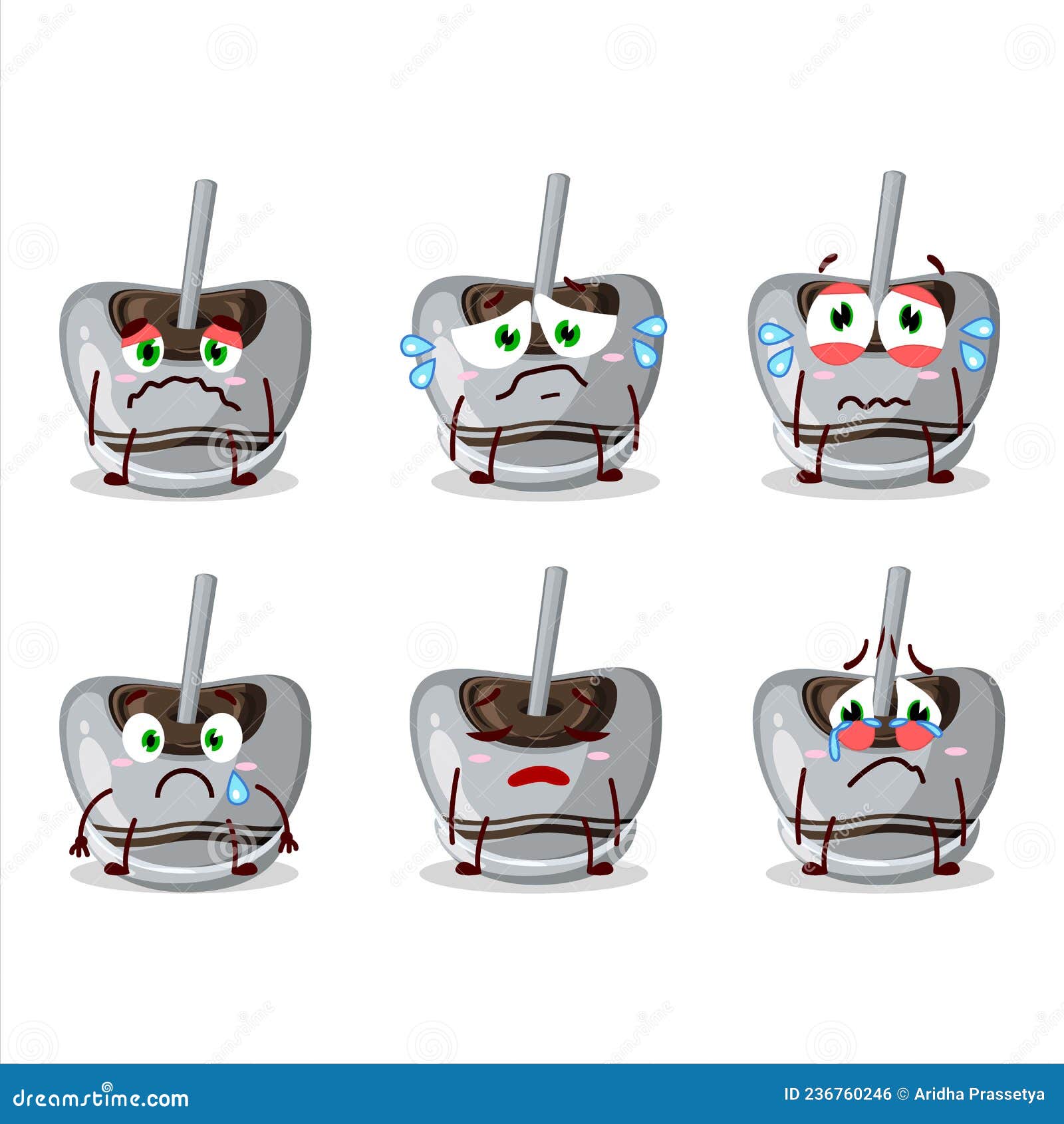 White Sugar Candy Cartoon Character with Sad Expression Stock Vector ...