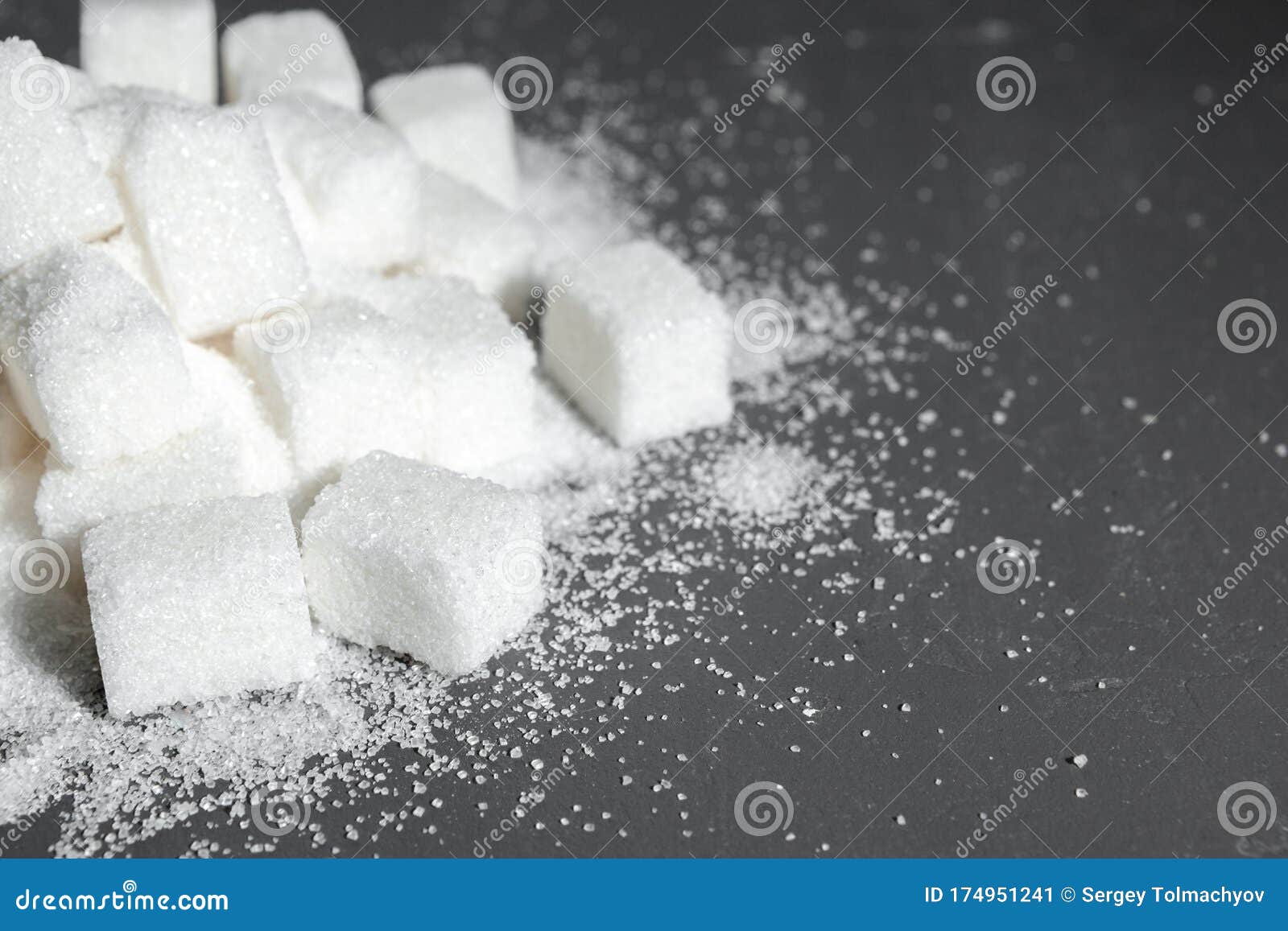 White Sugar Cubes Over Black Background Close Up Stock Image - Image of ...