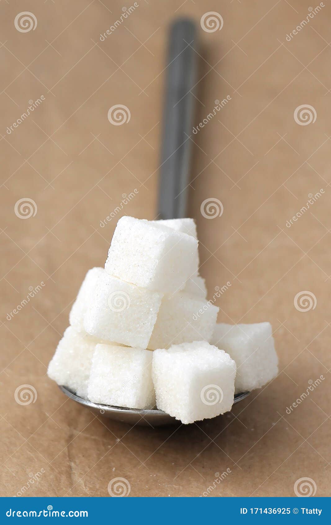 White sugar cubes in spoon stock image. Image of spoon - 171436925