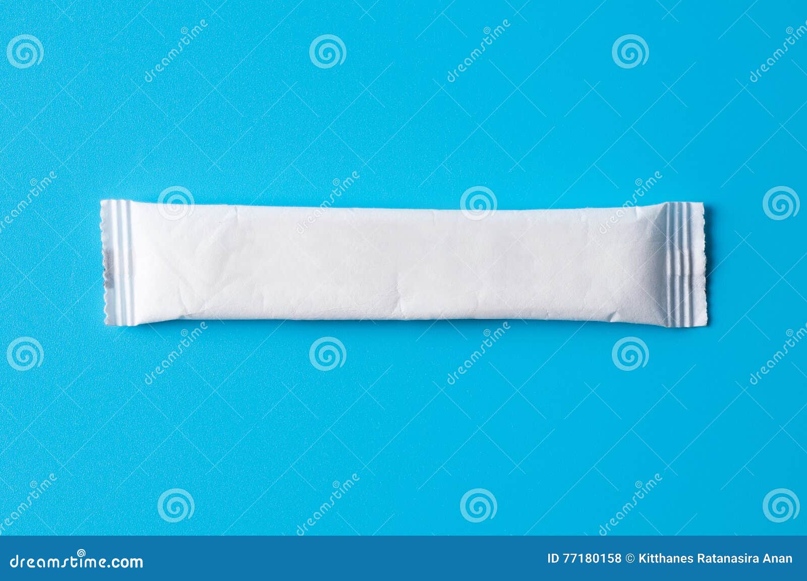 White Sugar Packets on a Blue Background Stock Photo - Image of lunch ...