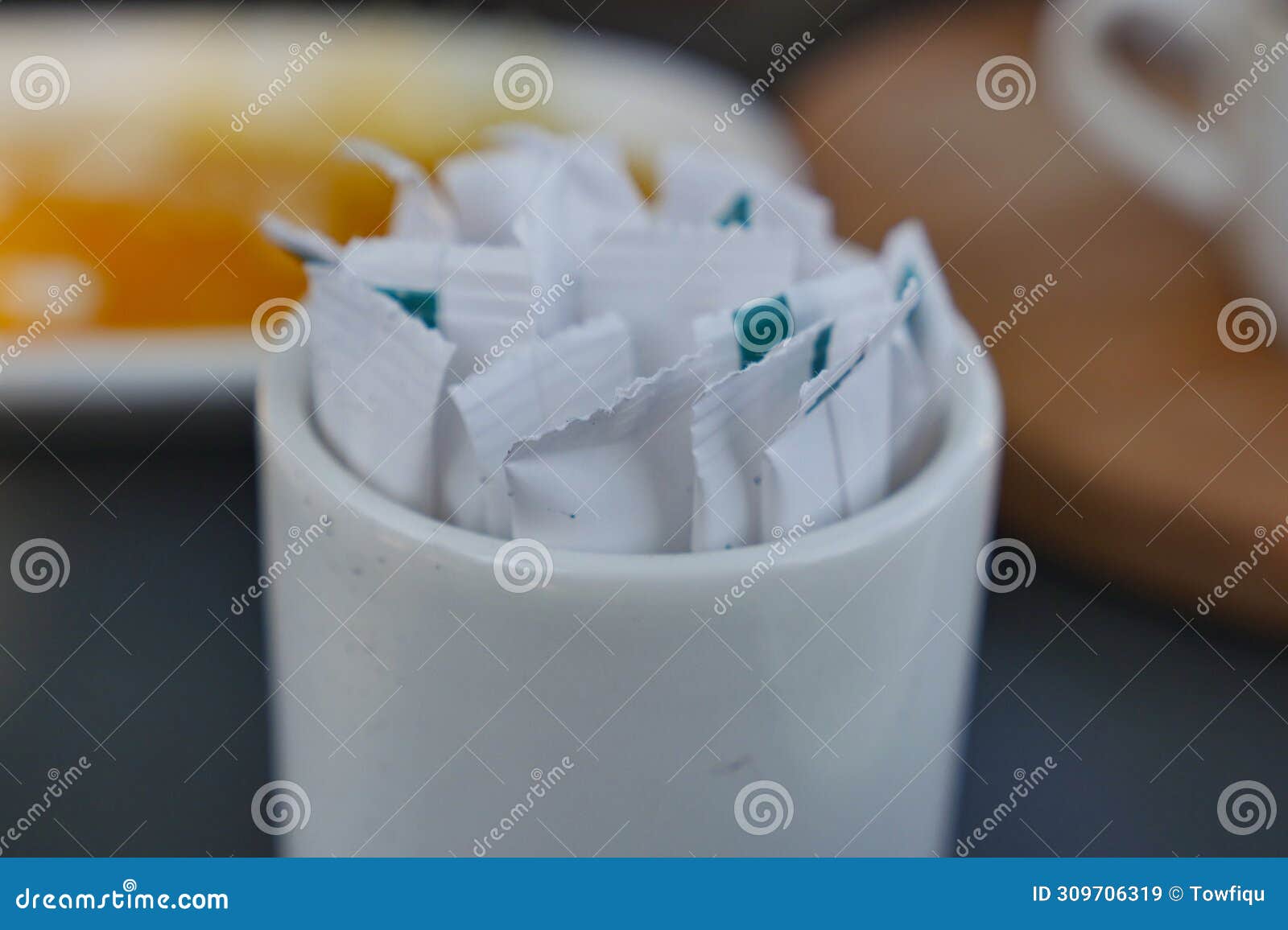 White Sugar in a Paper Packet on Table Stock Image - Image of energy ...