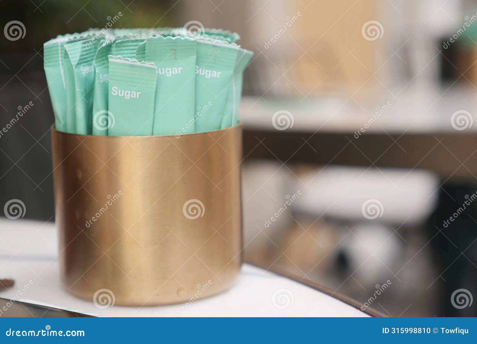 White Sugar in a Paper Packet on Table Stock Photo - Image of closeup ...