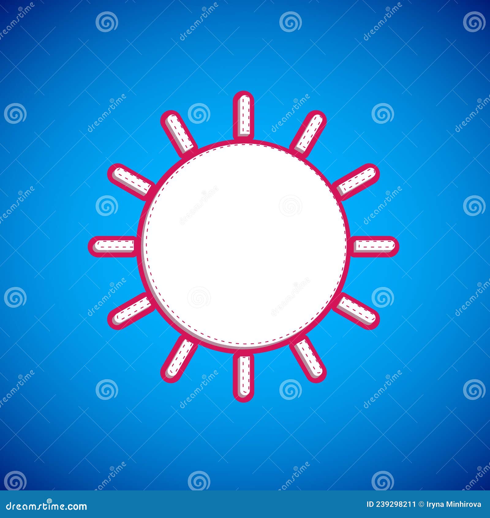 White Sun Icon Isolated on Blue Background. Vector Stock Vector ...