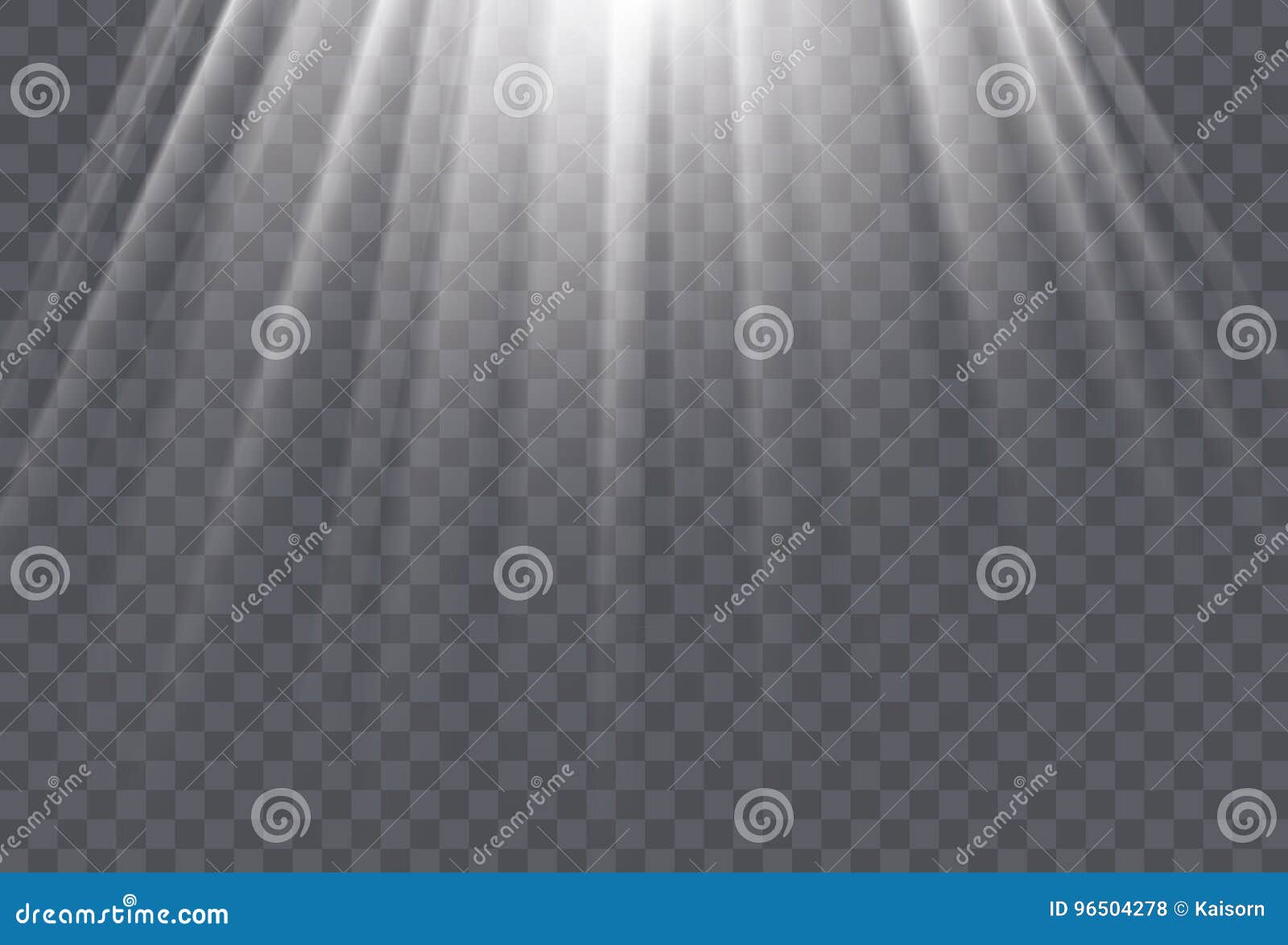 White Sun Rays and Glow Light Effect on Transparent Background. Stock ...