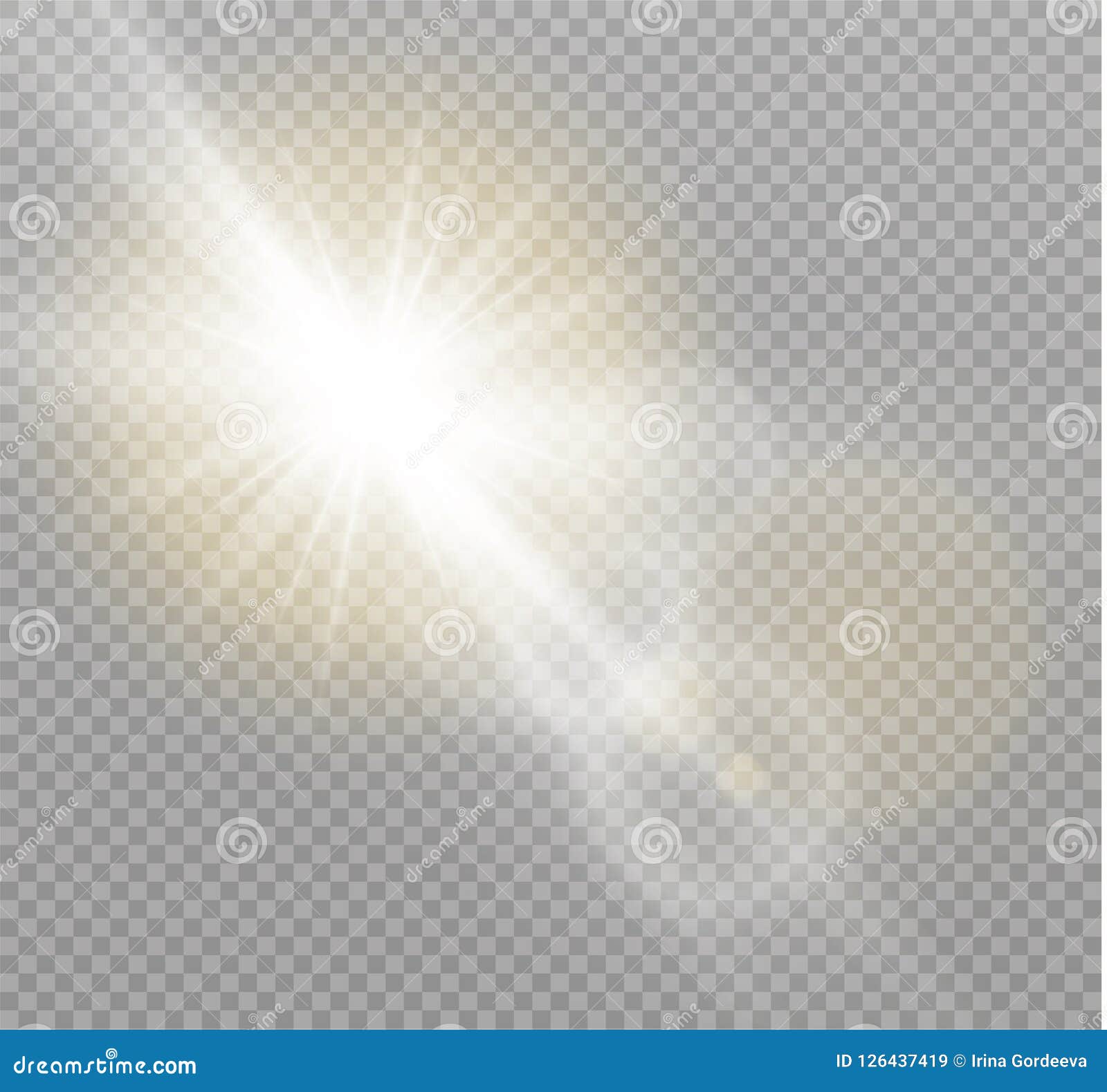 White Sunlight light stock vector. Illustration of flash - 126437419