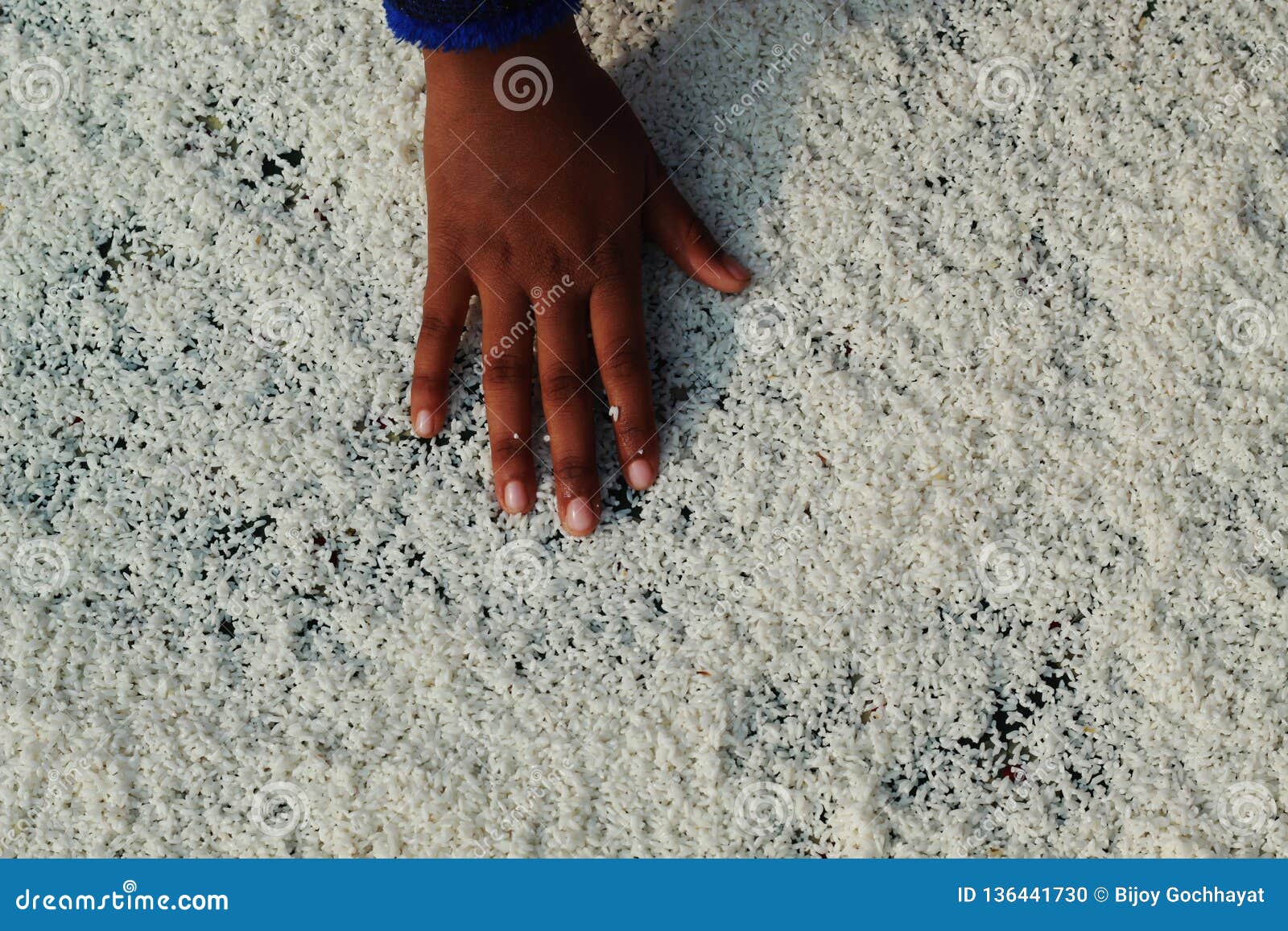 White sunned rice and hand stock photo. Image of heart - 136441730