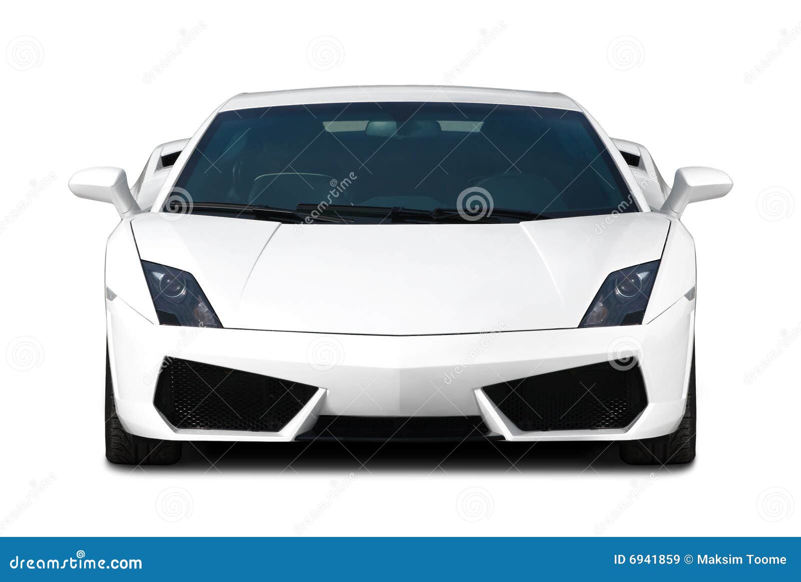 White Supercar. Front View. Stock Image - Image of luxury, race: 6941859