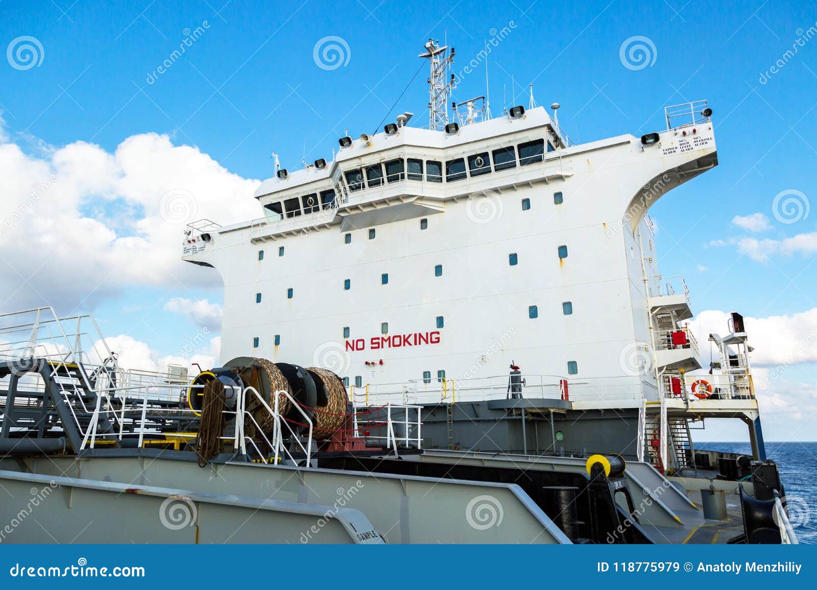 White Superstructure of Oil Product Tanker. Stock Image - Image of ...