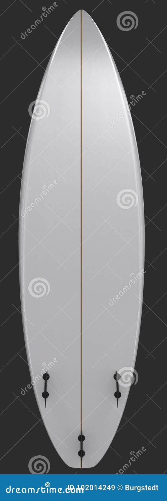 White Surf Board - Front View Stock Illustration - Illustration of surf ...