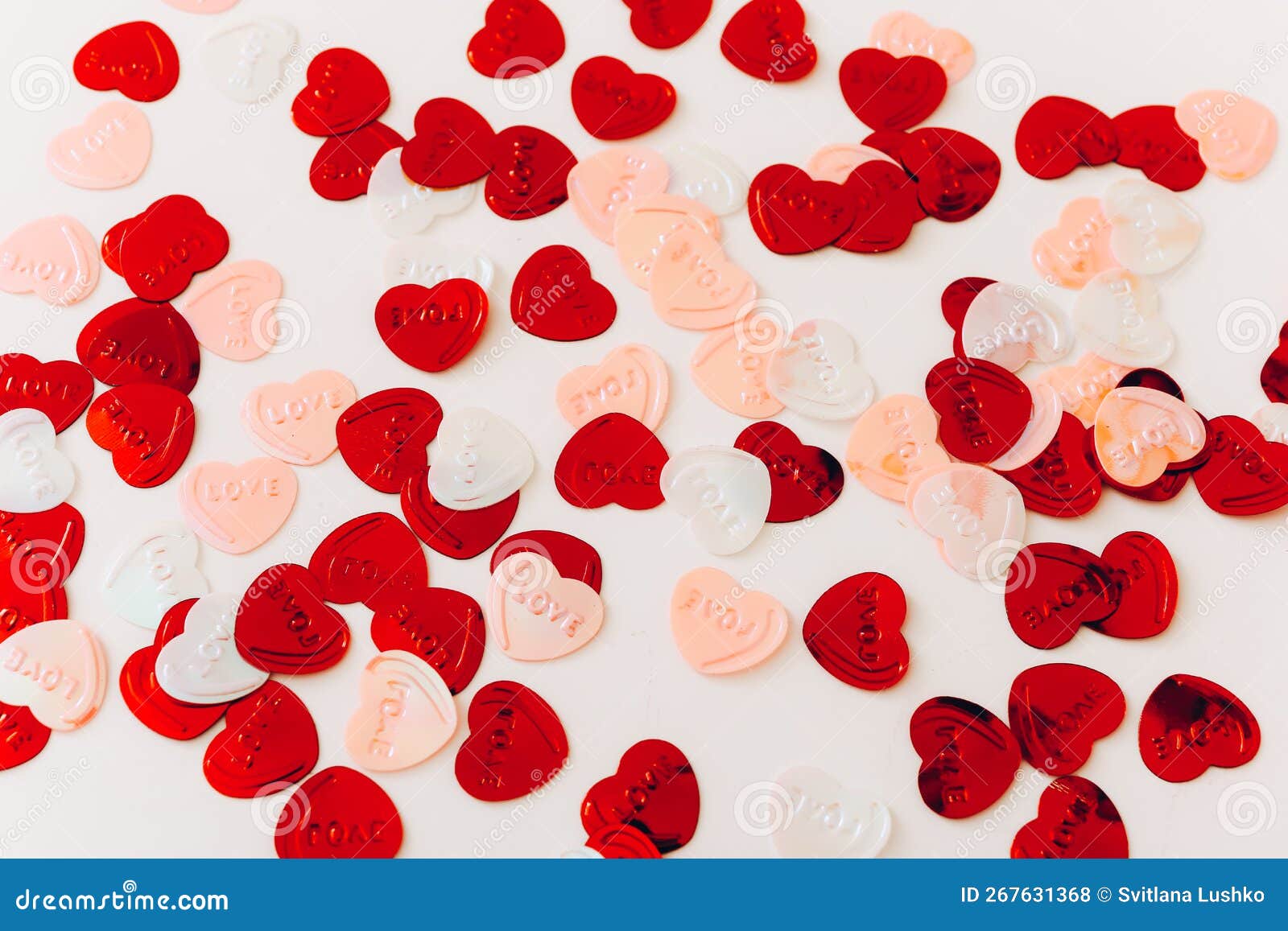 White Surface Covered with Multiple Red and Pink Heart Shaped Paper ...