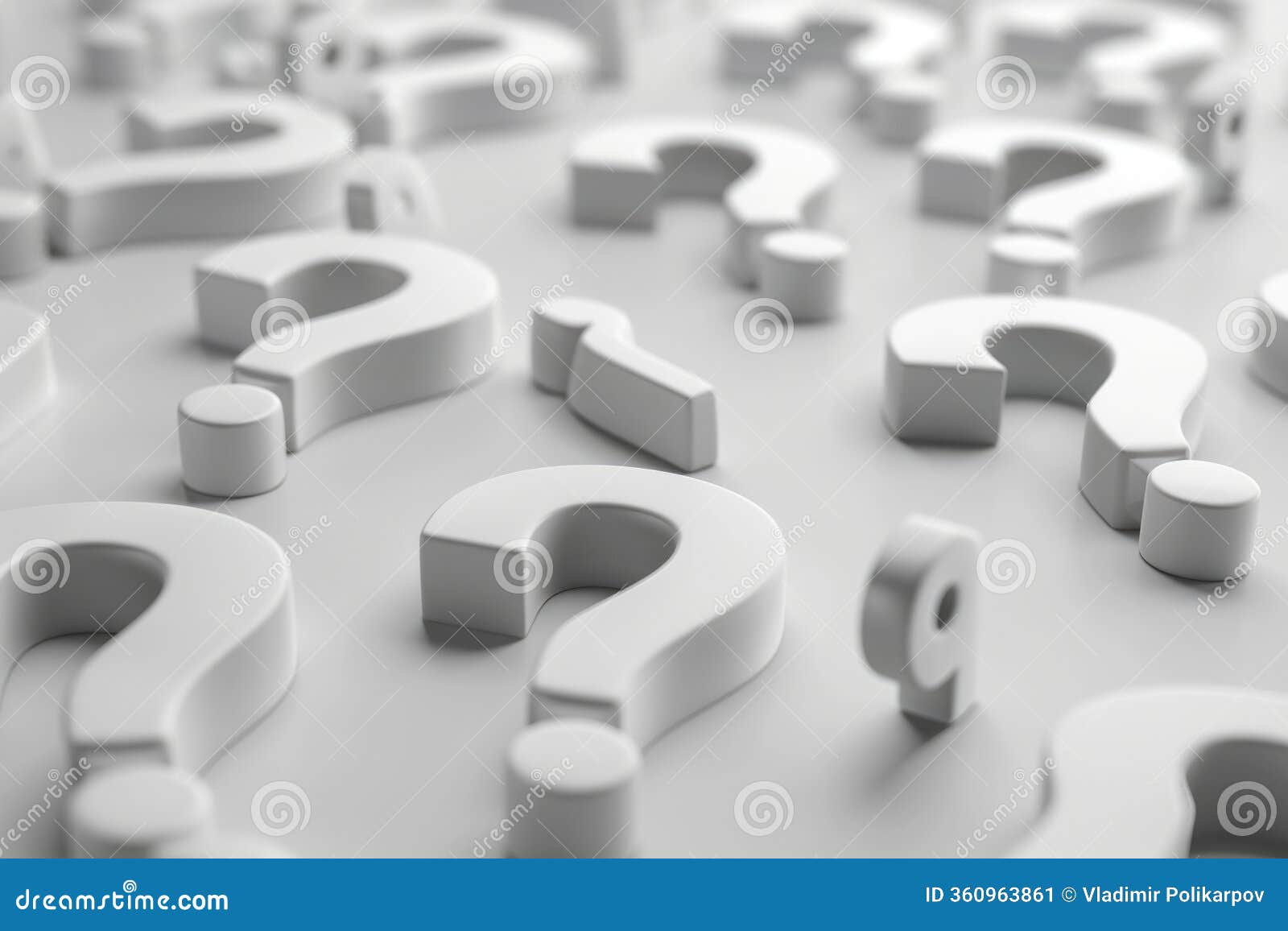 White Surface Covered with Question Marks, Suitable for Educational or ...