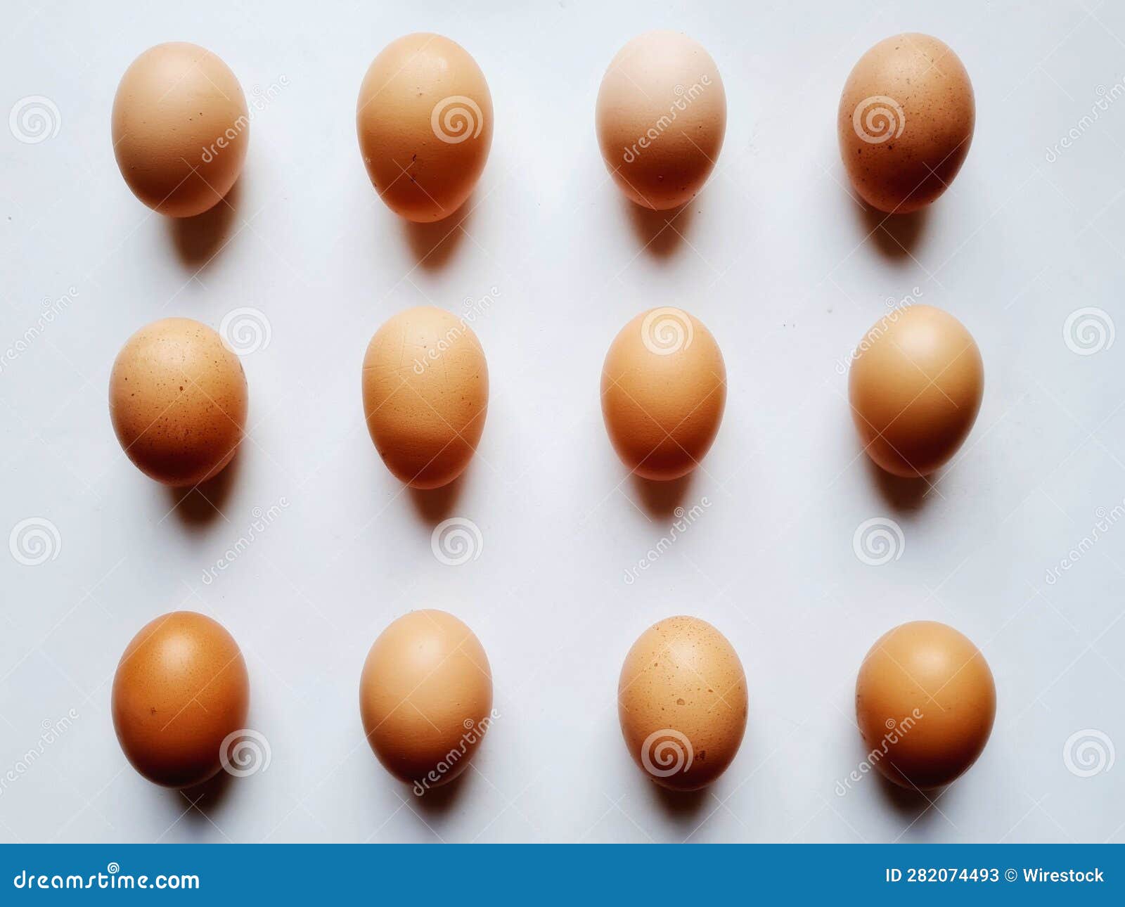 White Surface Holding an Egg Tray Displaying a Collection of Eggs Stock ...