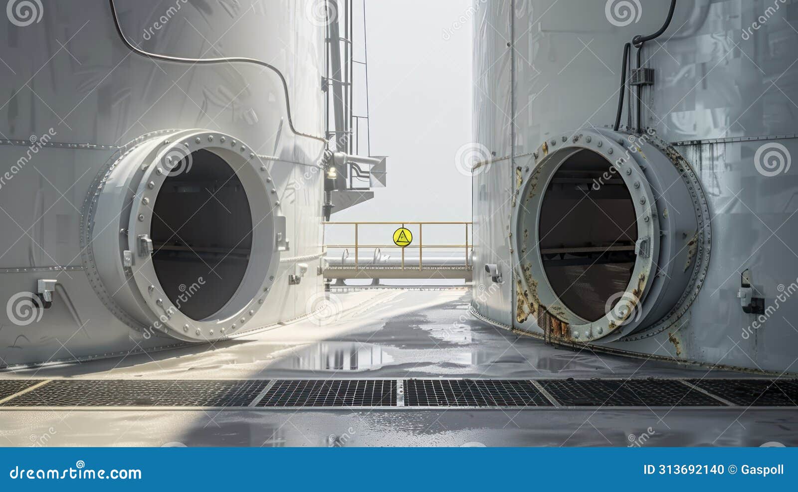 The White Surface of a Tank Bears a Warning Sign, Designating a ...