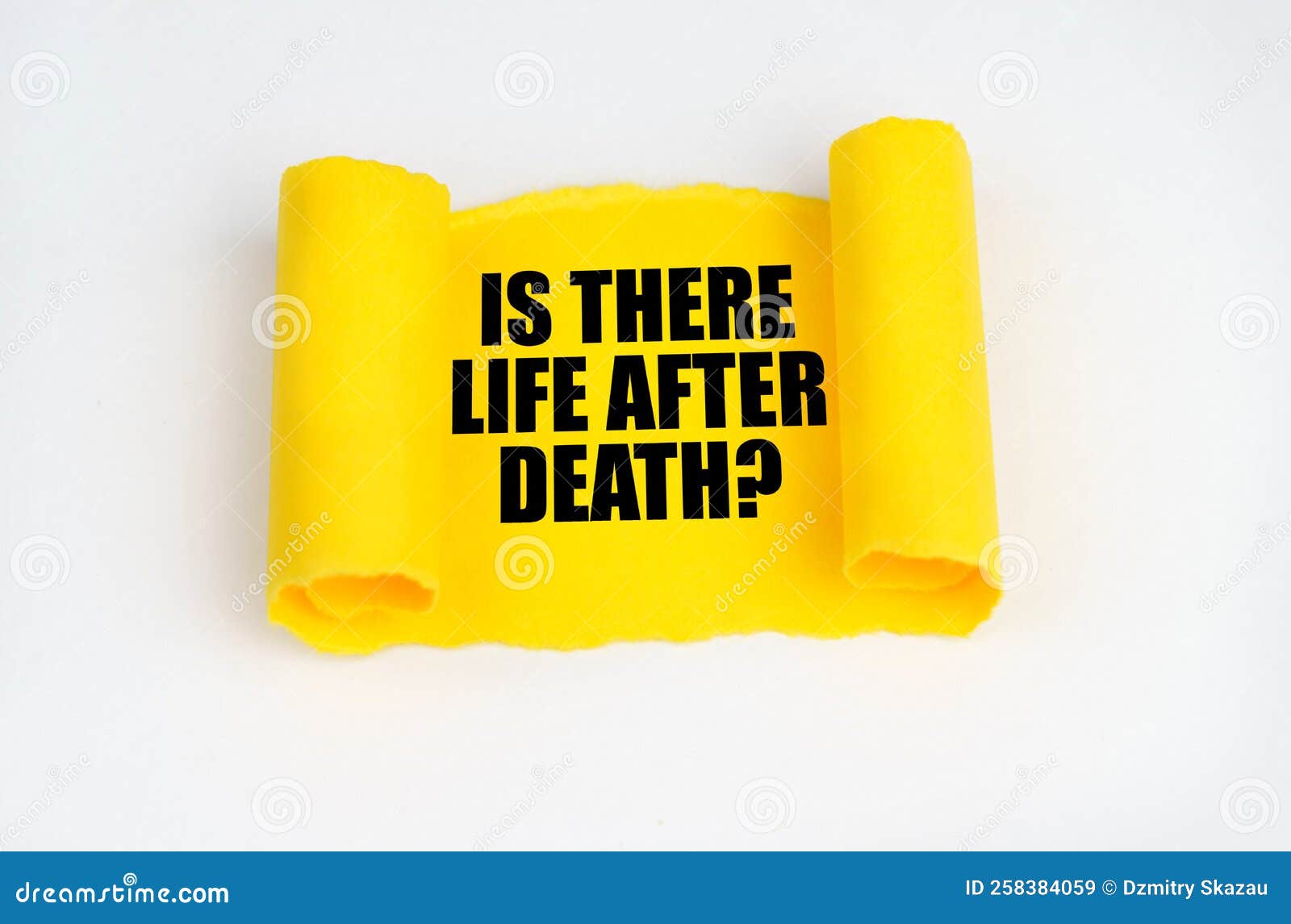 On a White Surface, a Yellow Scroll of Paper with the Inscription - is ...