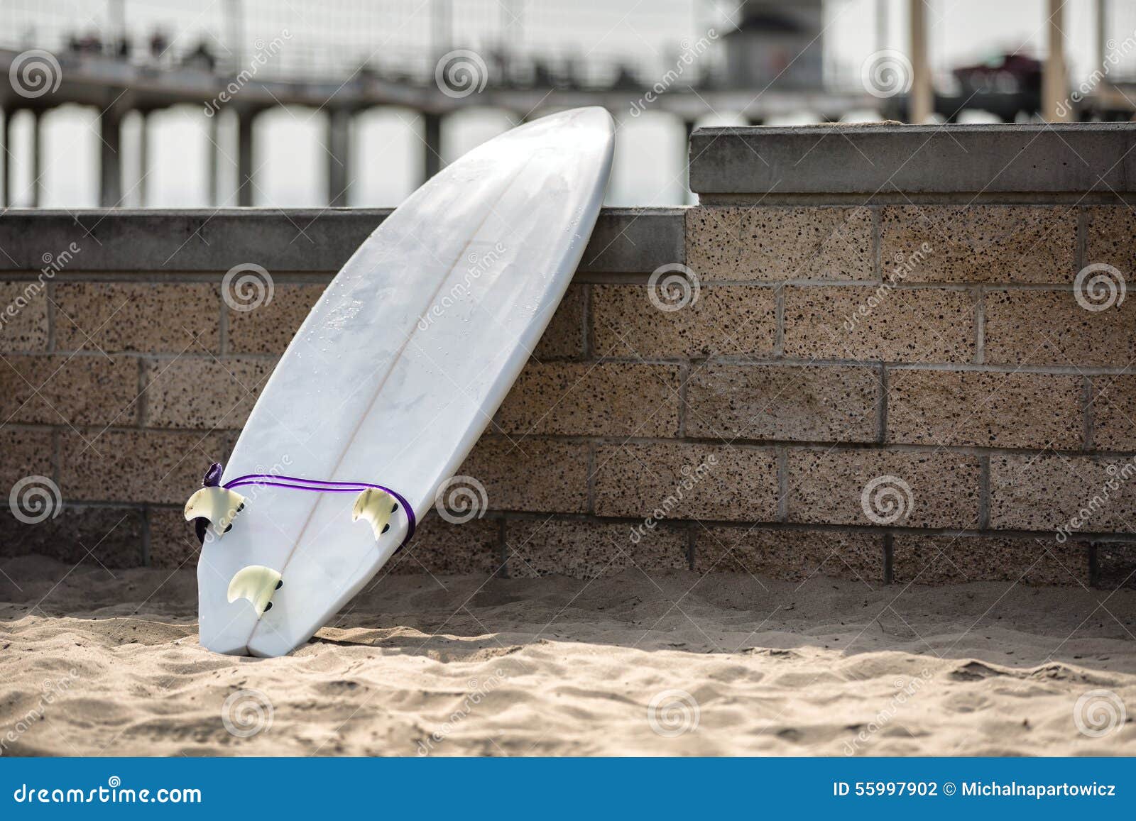 Empty Surfboard On Water