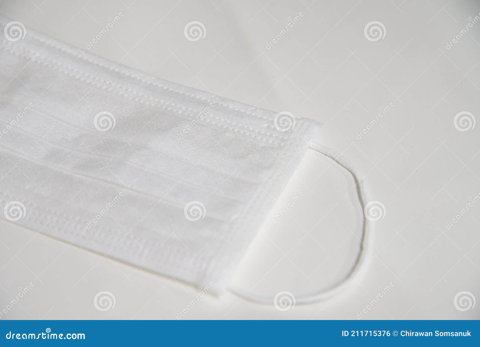 White Surgical Mask on White Background Stock Photo - Image of clinic ...