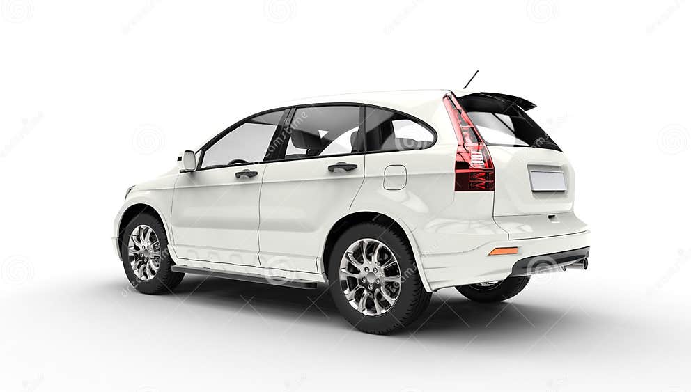 White SUV 4X4 - Side Perspective View Stock Illustration - Illustration ...