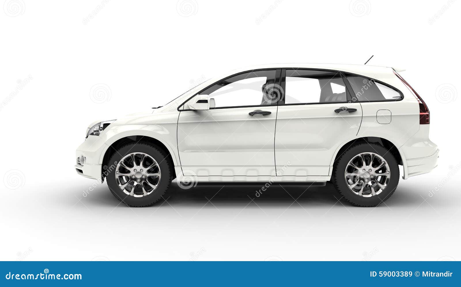 White SUV 4X4 - Side View stock illustration. Illustration of headlight ...