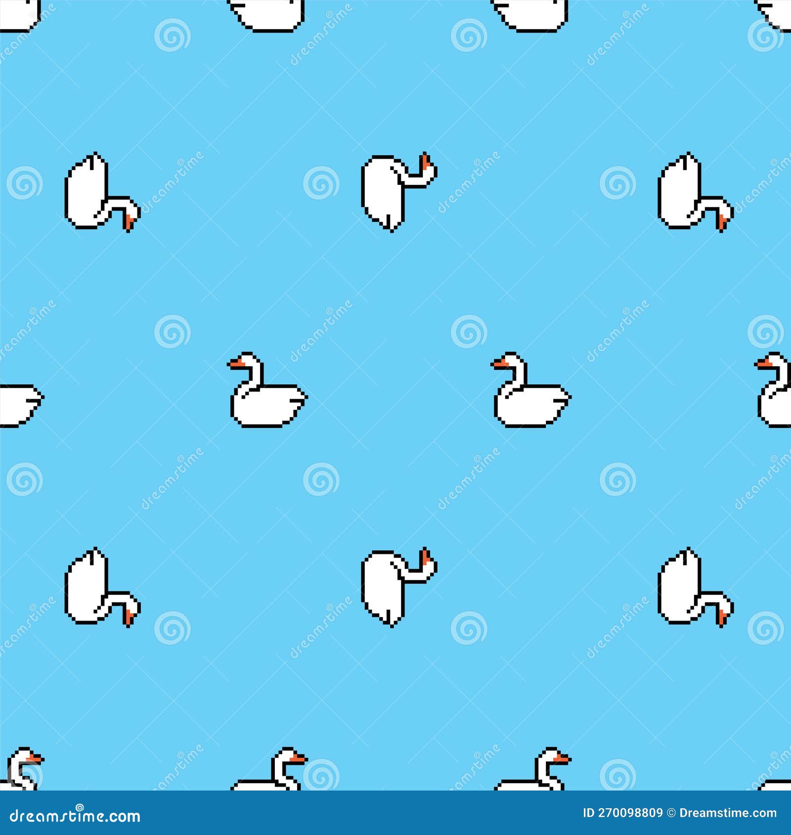 White Swan Pixel Art Pattern Seamless. 8 Bit Pixelated Texture Stock ...