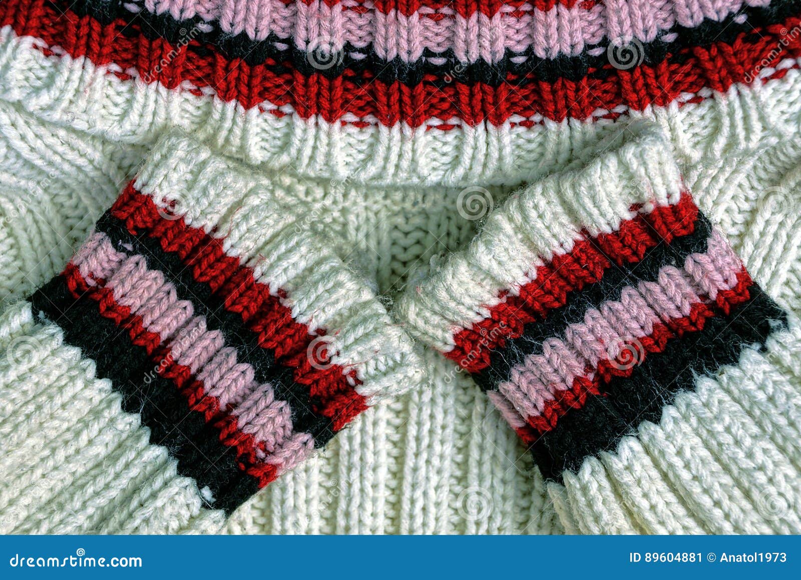 White Sweater with Colored Stripes Stock Image - Image of material ...