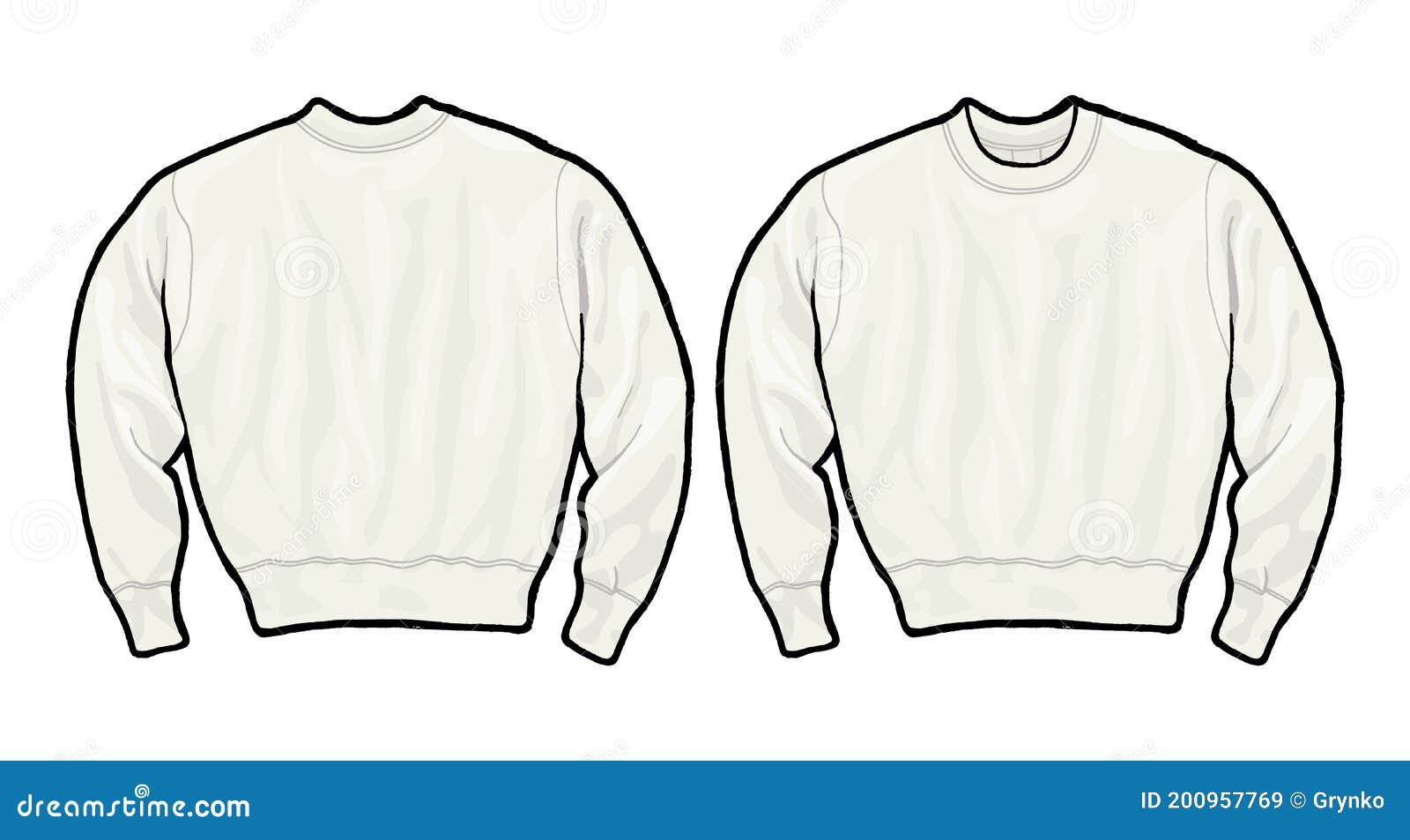 White sweatshirt mockup stock vector. Illustration of cloth - 200957769