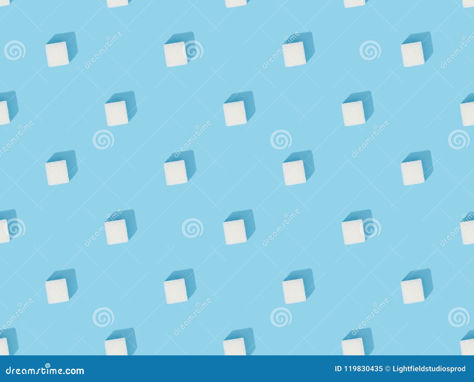 White Sweet Sugar Cubes Seamless Pattern Stock Image - Image of white ...
