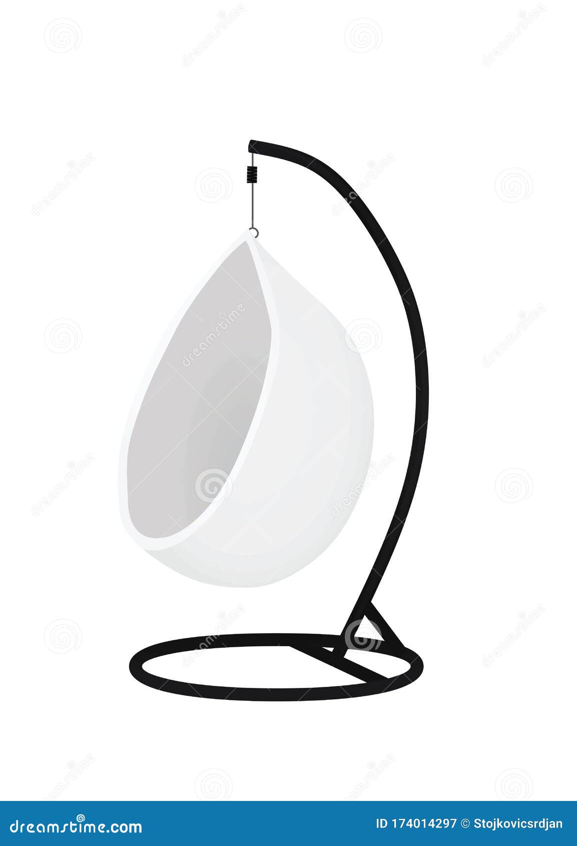 White swing chair stock vector. Illustration of frame - 174014297