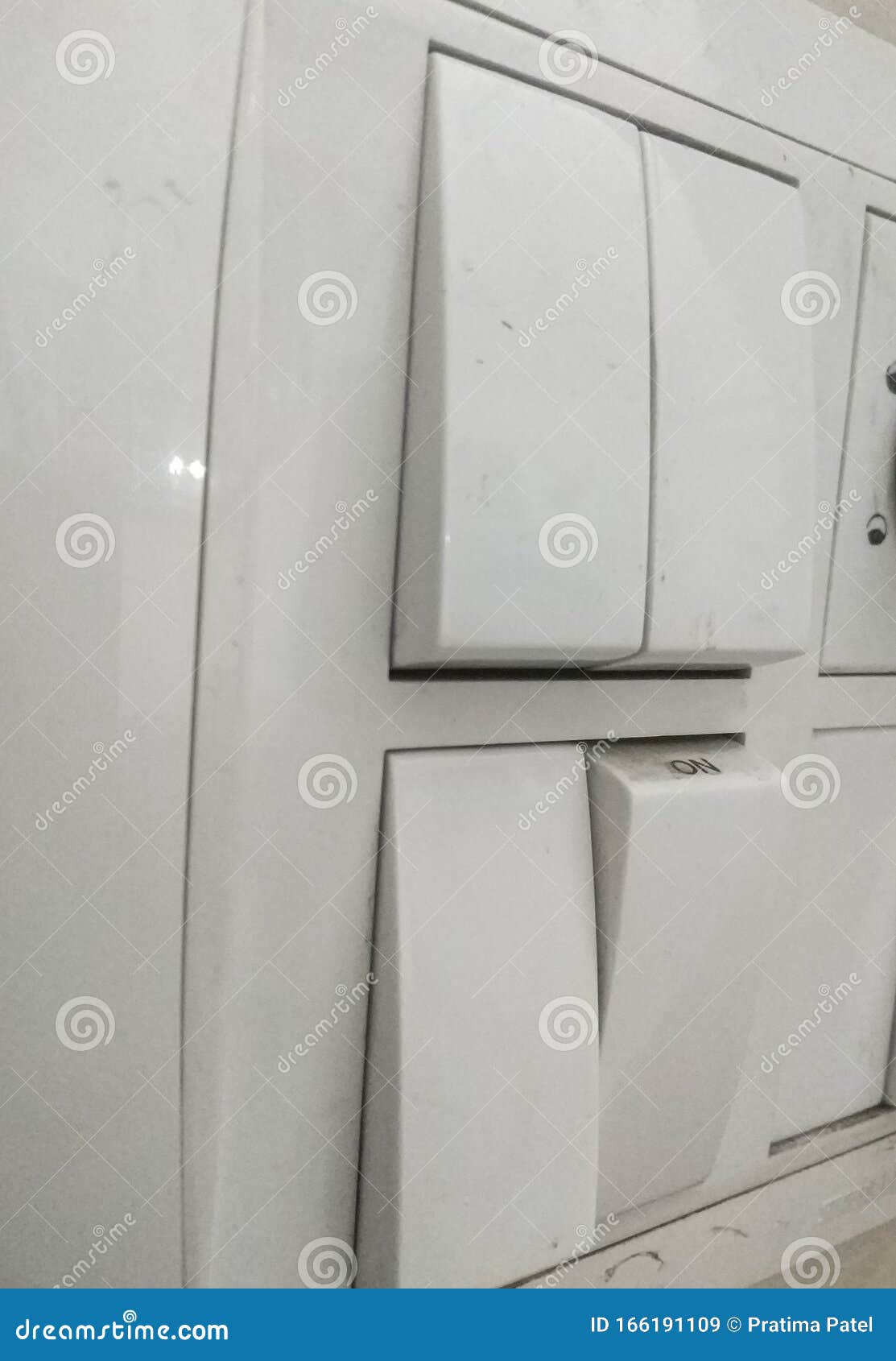 White Switch Board with on-off Switches, Fan Speed Regulator and Three ...