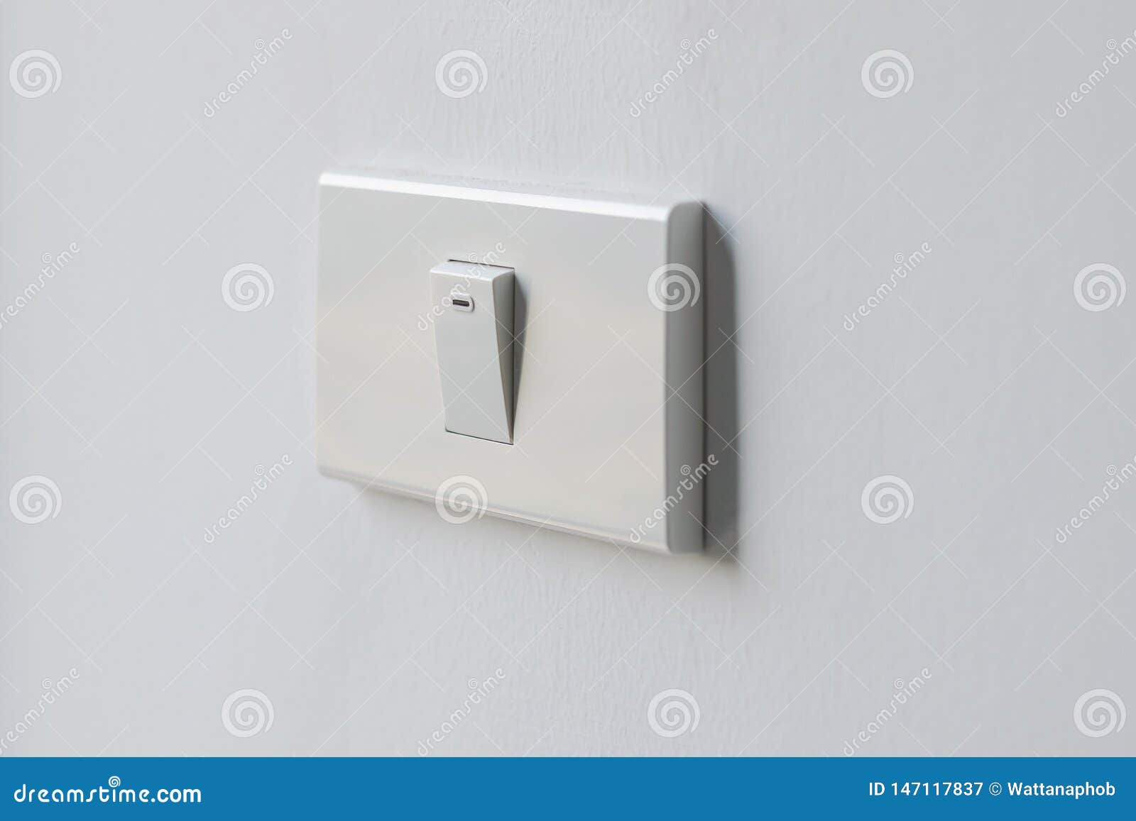 White Switch for on and Off Wall Lighting Stock Image - Image of copy ...