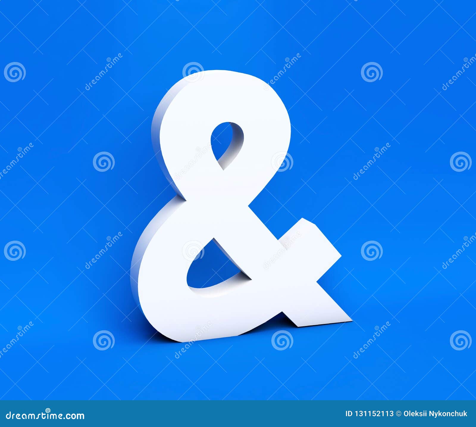 White Symbol & on a Blue Background. 3D Render Stock Illustration ...